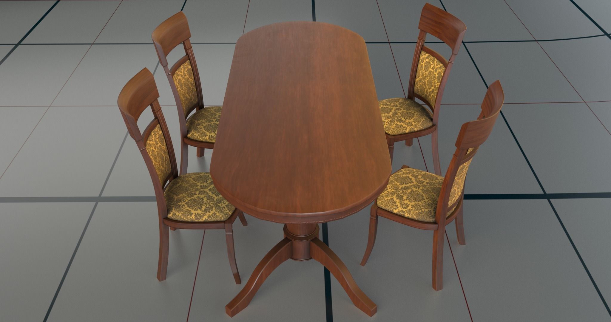 Table and chair PBR 3D model | CGTrader