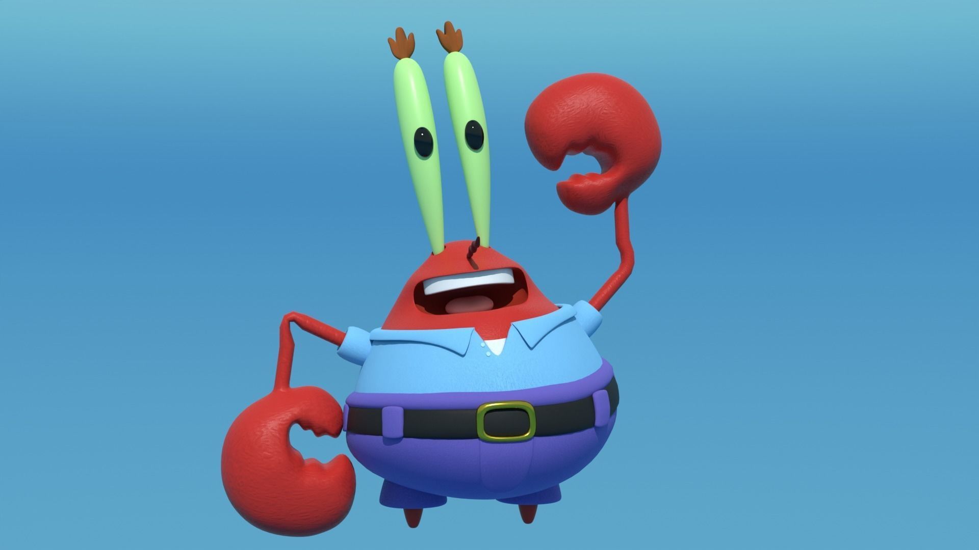 Mr Krabs 3D model rigged | CGTrader