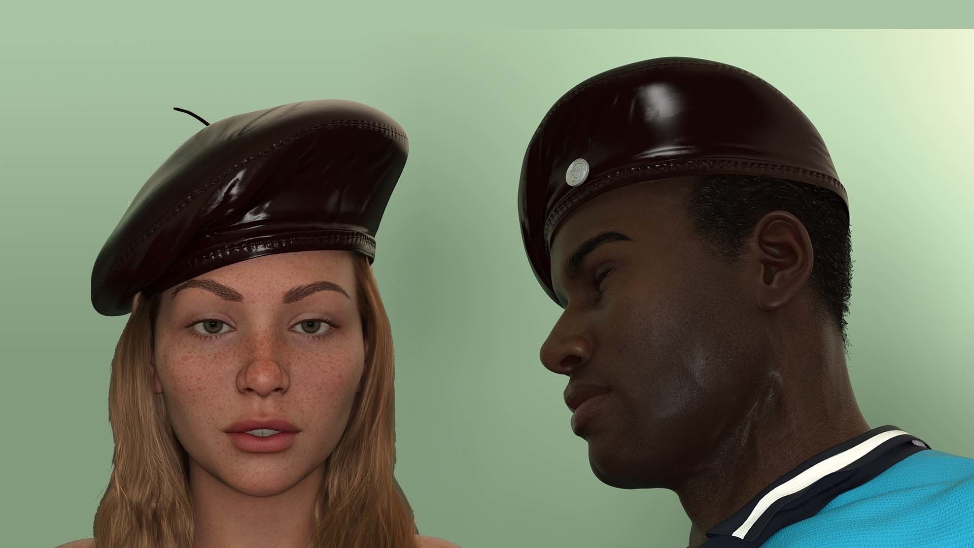 Leather Beret Package 3D model | CGTrader