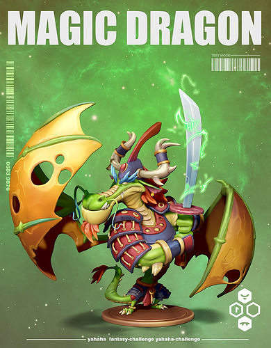 Magic dragon 3D model 3D printable | CGTrader