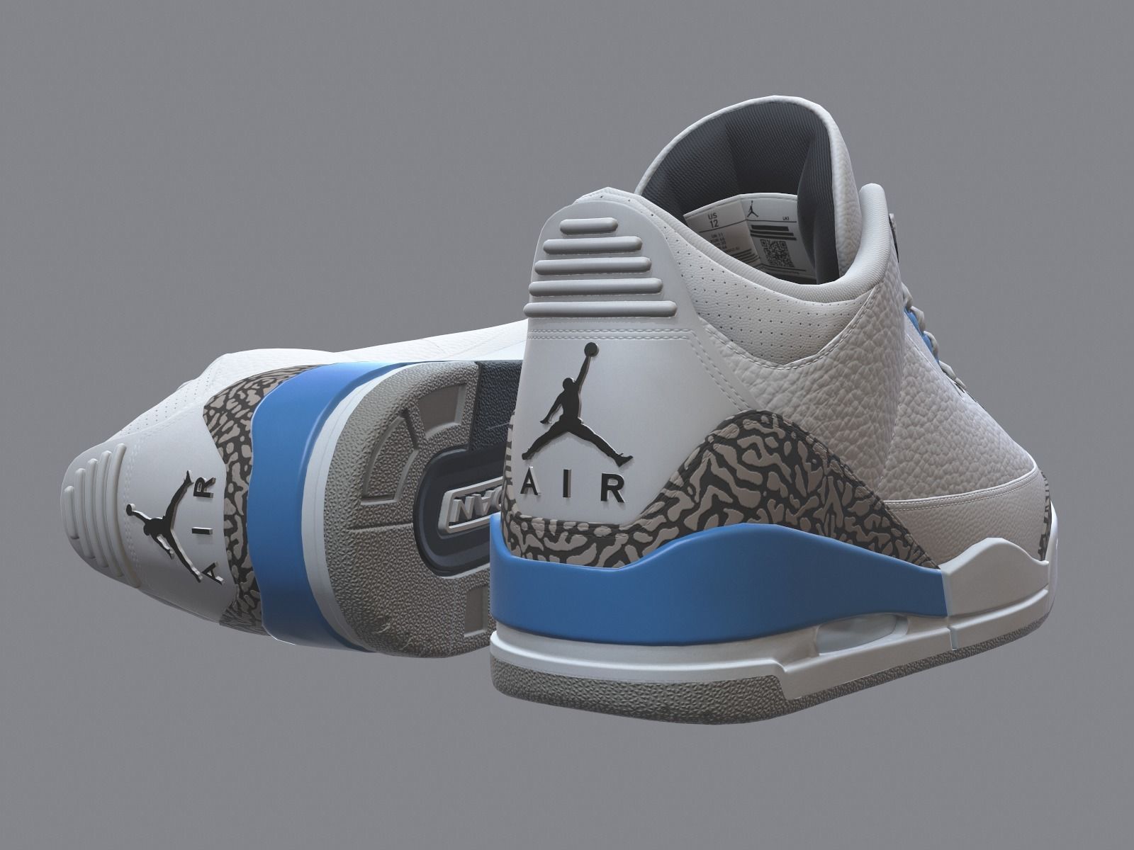 3D model Air Jordan 3-retro sneakers 2 VR / AR / low-poly | CGTrader