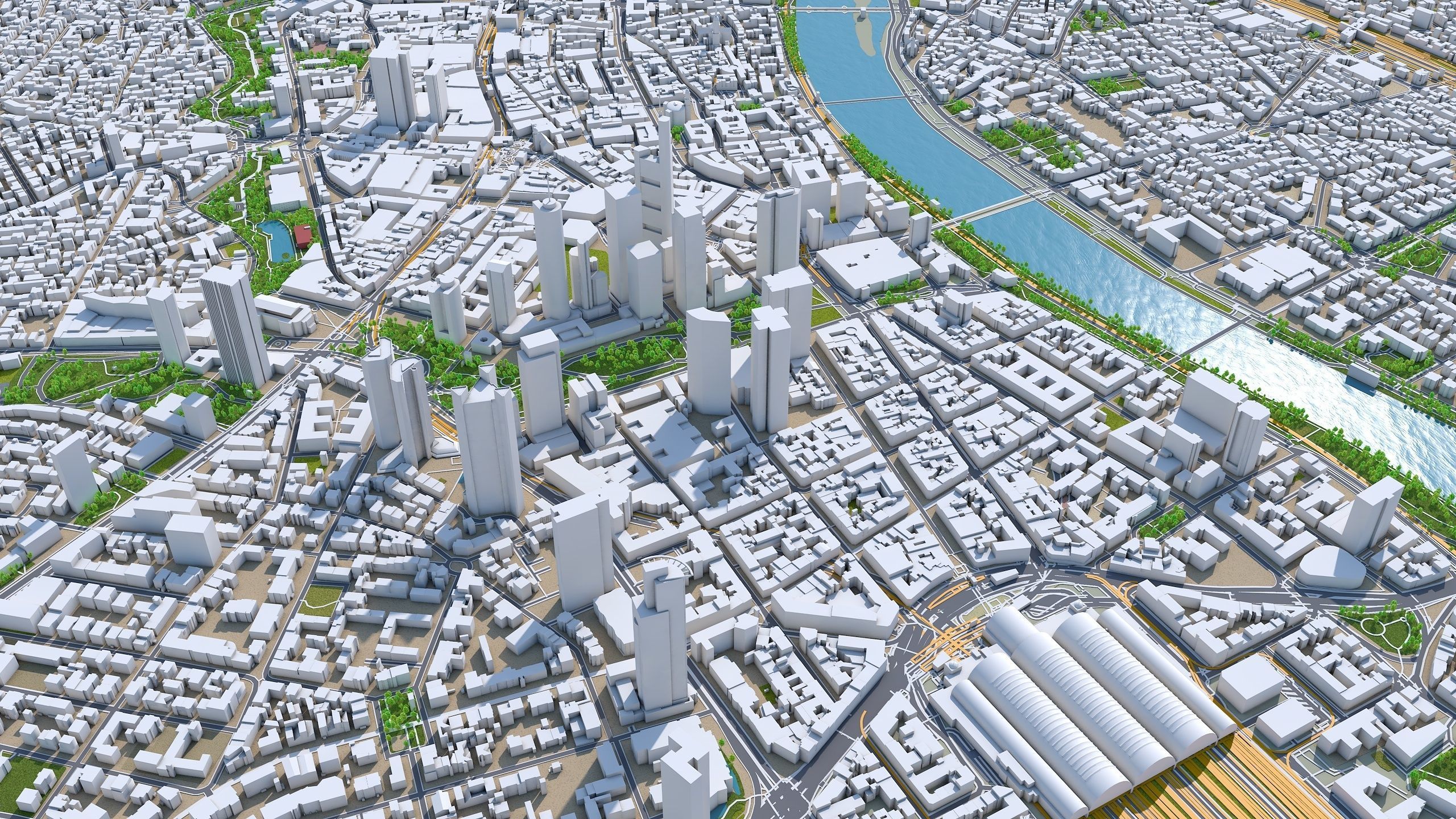3D model Frankfurt Downtown Germany VR / AR / low-poly | CGTrader