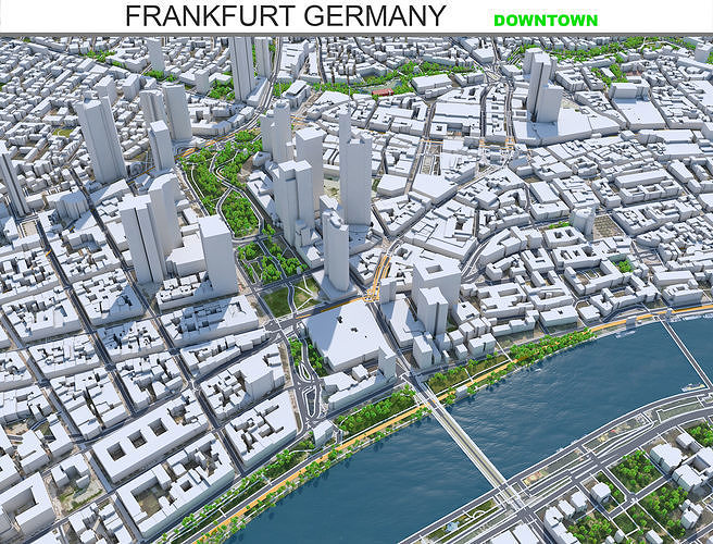 3D model Frankfurt Downtown Germany VR / AR / low-poly | CGTrader