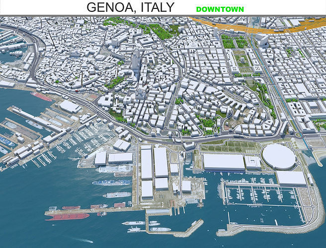 3D model Genoa Downtown Italy VR / AR / low-poly | CGTrader