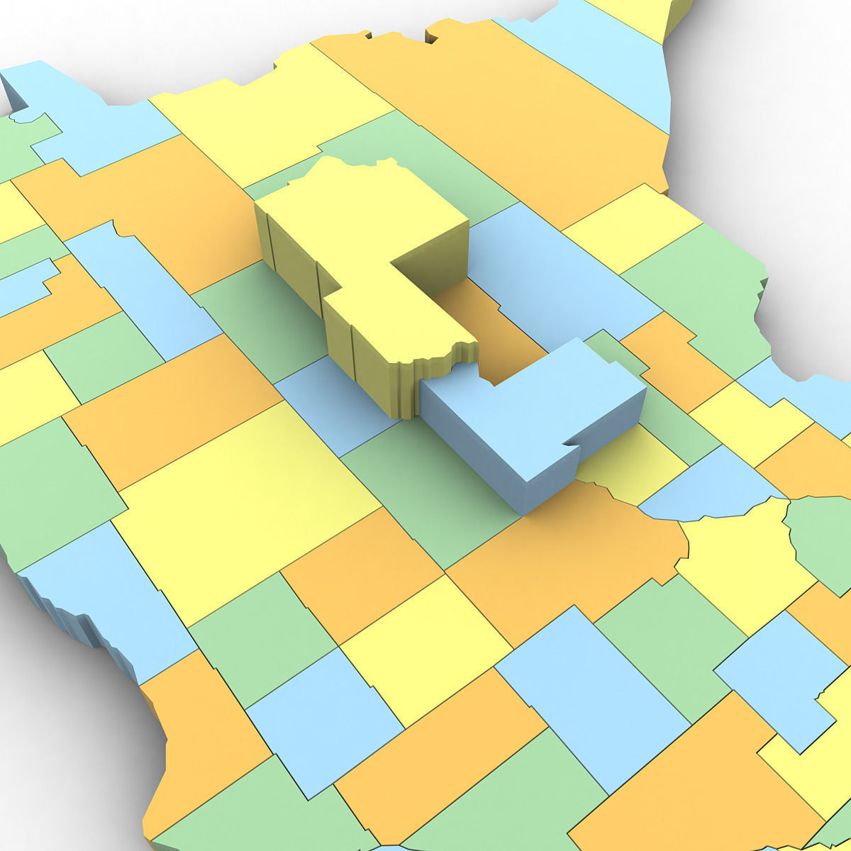 Minnesota Political Map 3D model | CGTrader