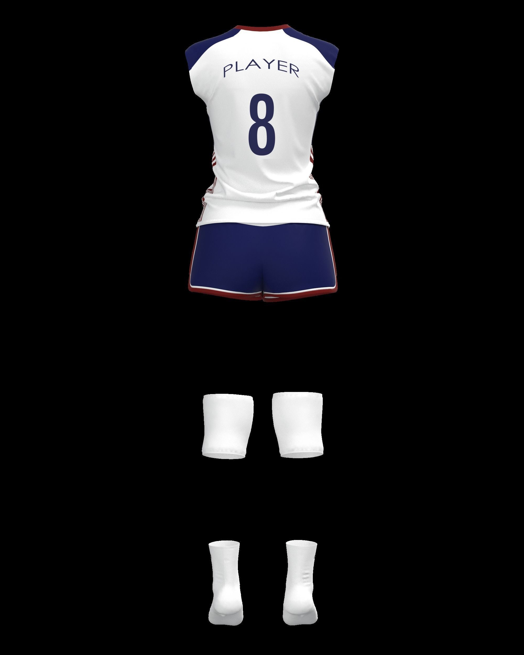 Volleyball outfit 3D model | CGTrader