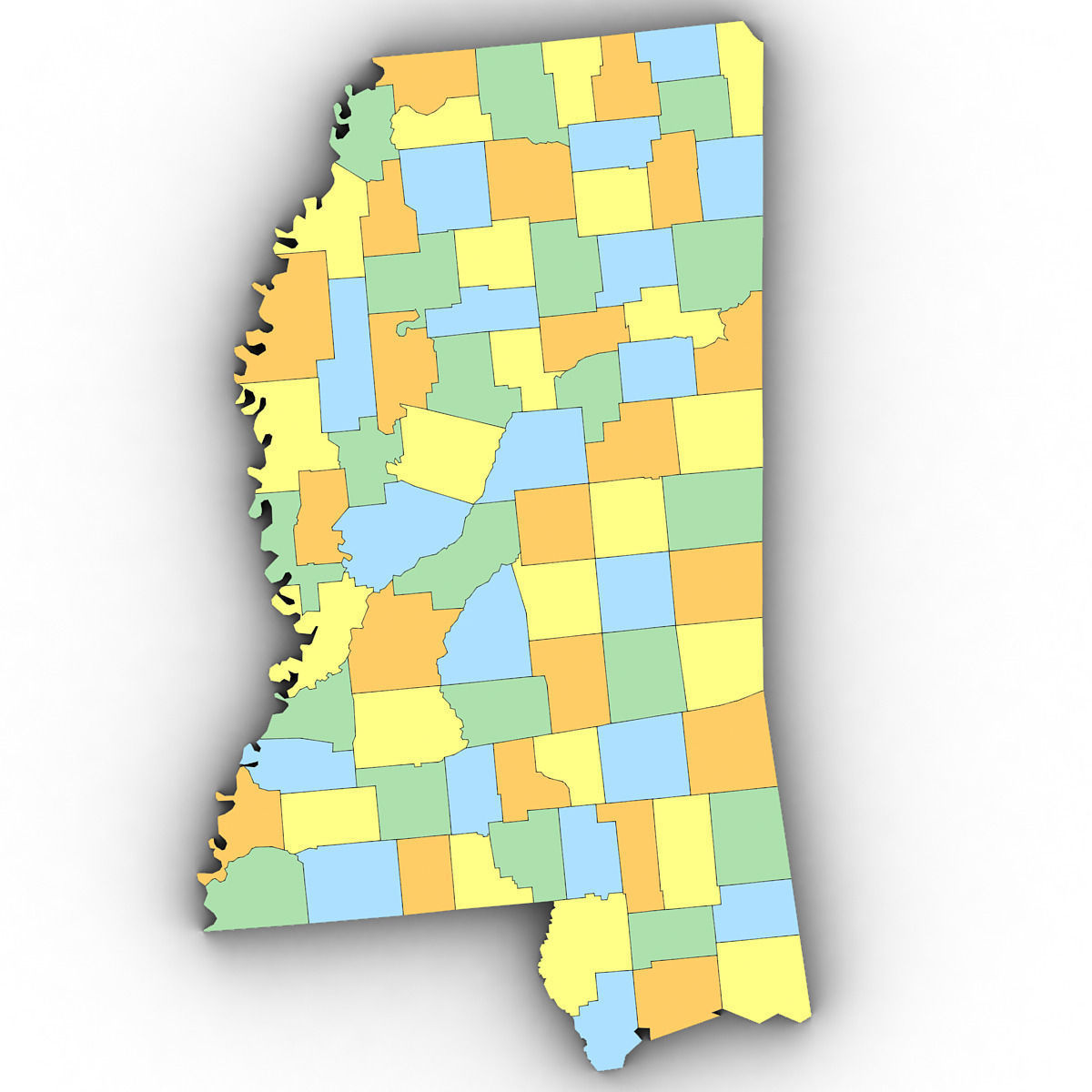 Mississippi political map