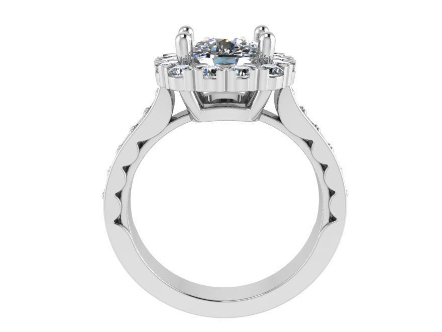 Peg head diamond ring 2378 3D print model 3D model 3D printable | CGTrader