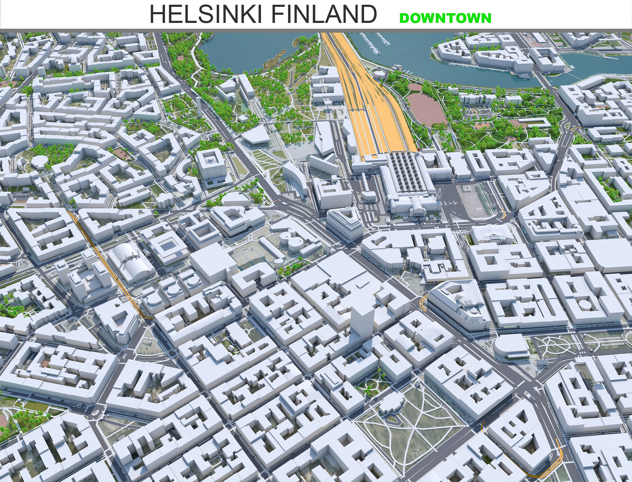3D model Helsinki Downtown Finland VR / AR / low-poly | CGTrader