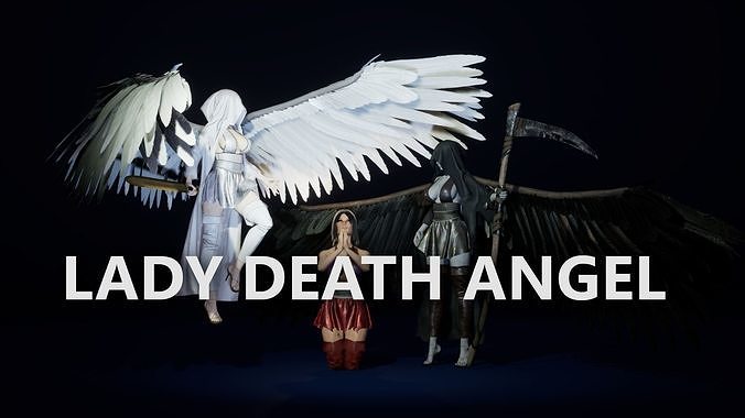 3D model Lady Death Angel female character with 3 texture sets rigged ...