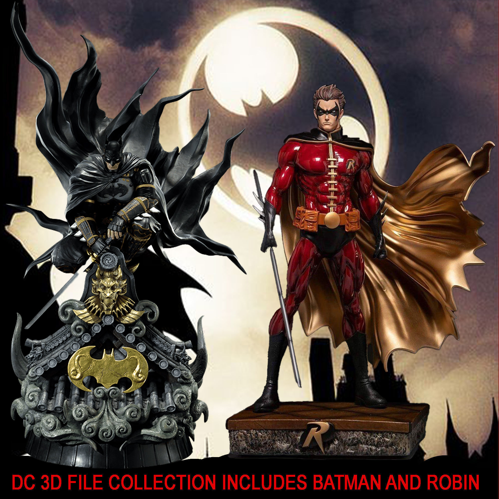 DC 3D File Batman And Robin 3D model 3D printable | CGTrader