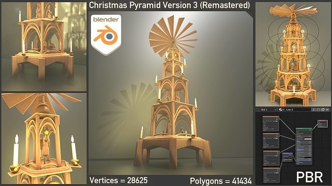 3D model Christmas Pyramid Version 3 Remastered VR / AR / low-poly ...