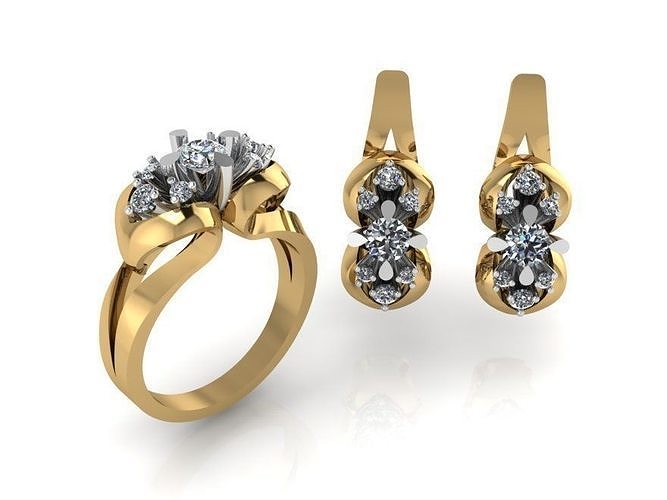 Shanq stones diamond set 2420 3D print model 3D model 3D printable ...