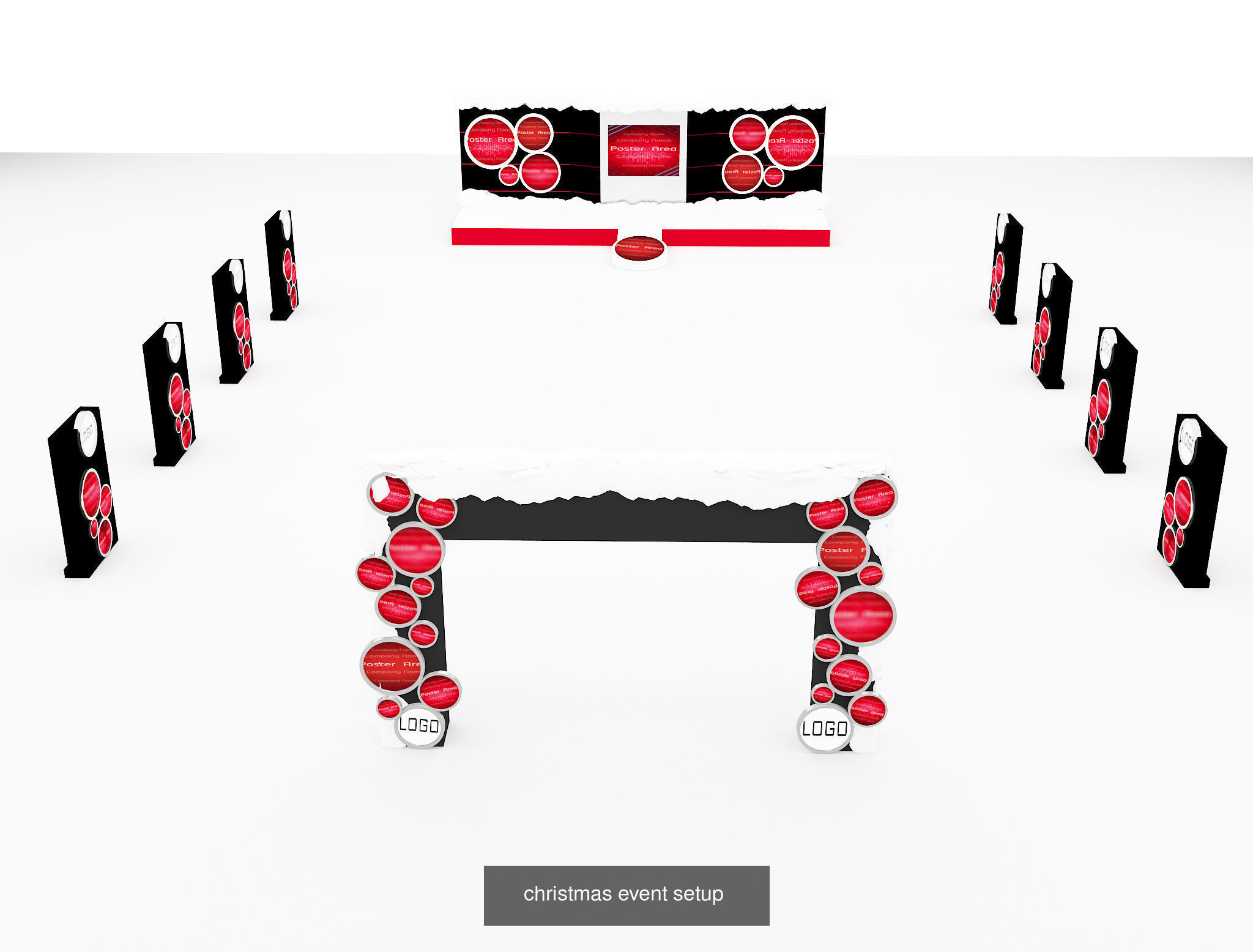 Christmas Kiosk Gift boxes Items G10 3D Model Collection | CGTrader