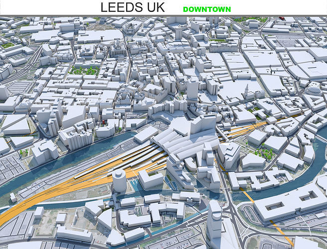 3D model Leeds Downtown United Kingdom VR / AR / low-poly | CGTrader