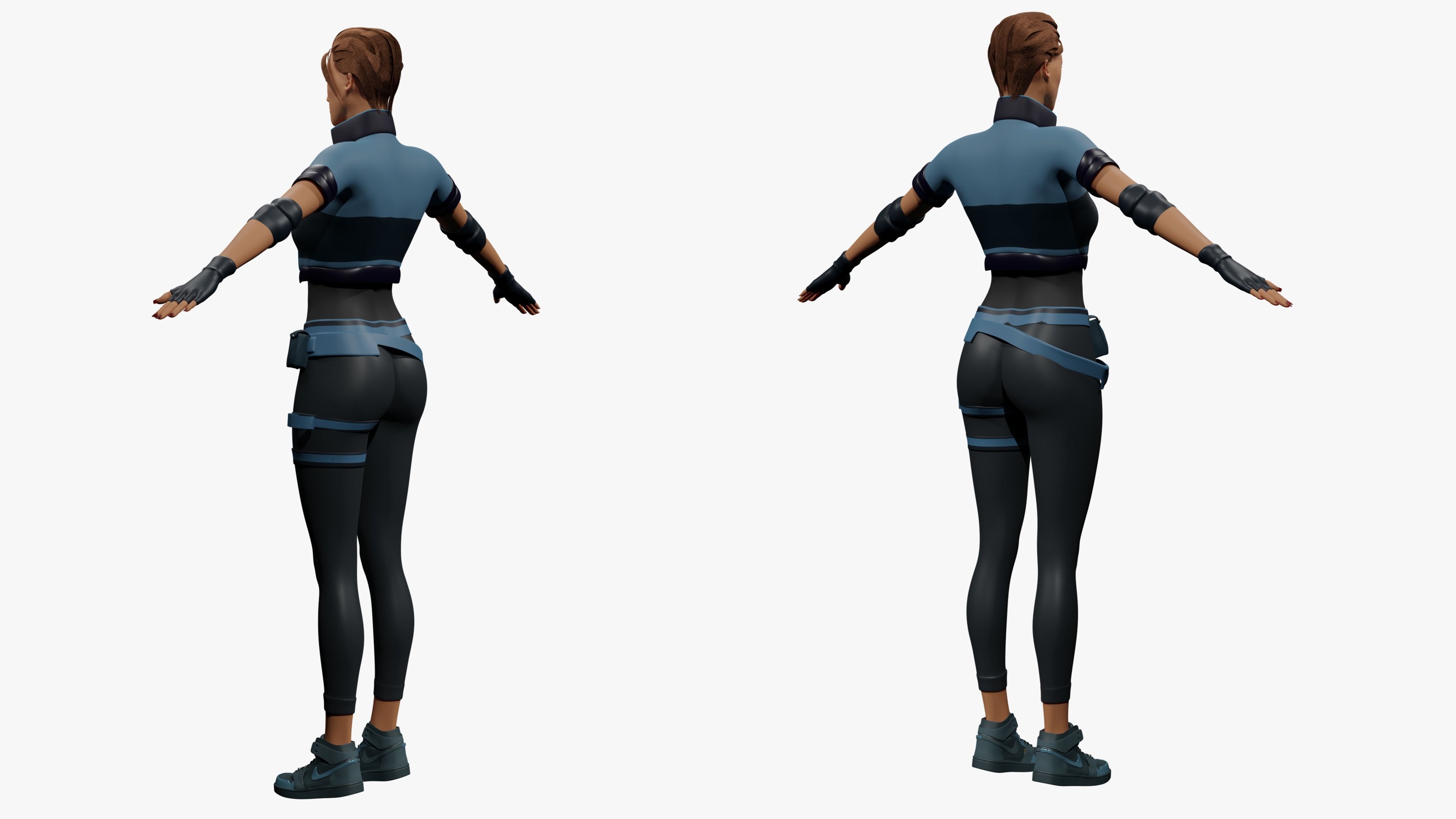 Female cyberpunk 3D model rigged | CGTrader