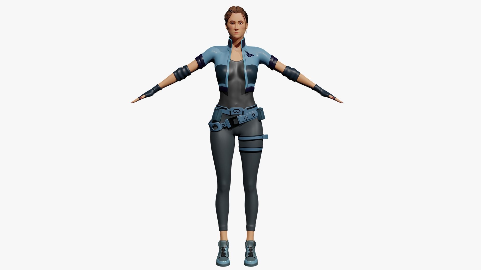 Female cyberpunk 3D model rigged | CGTrader