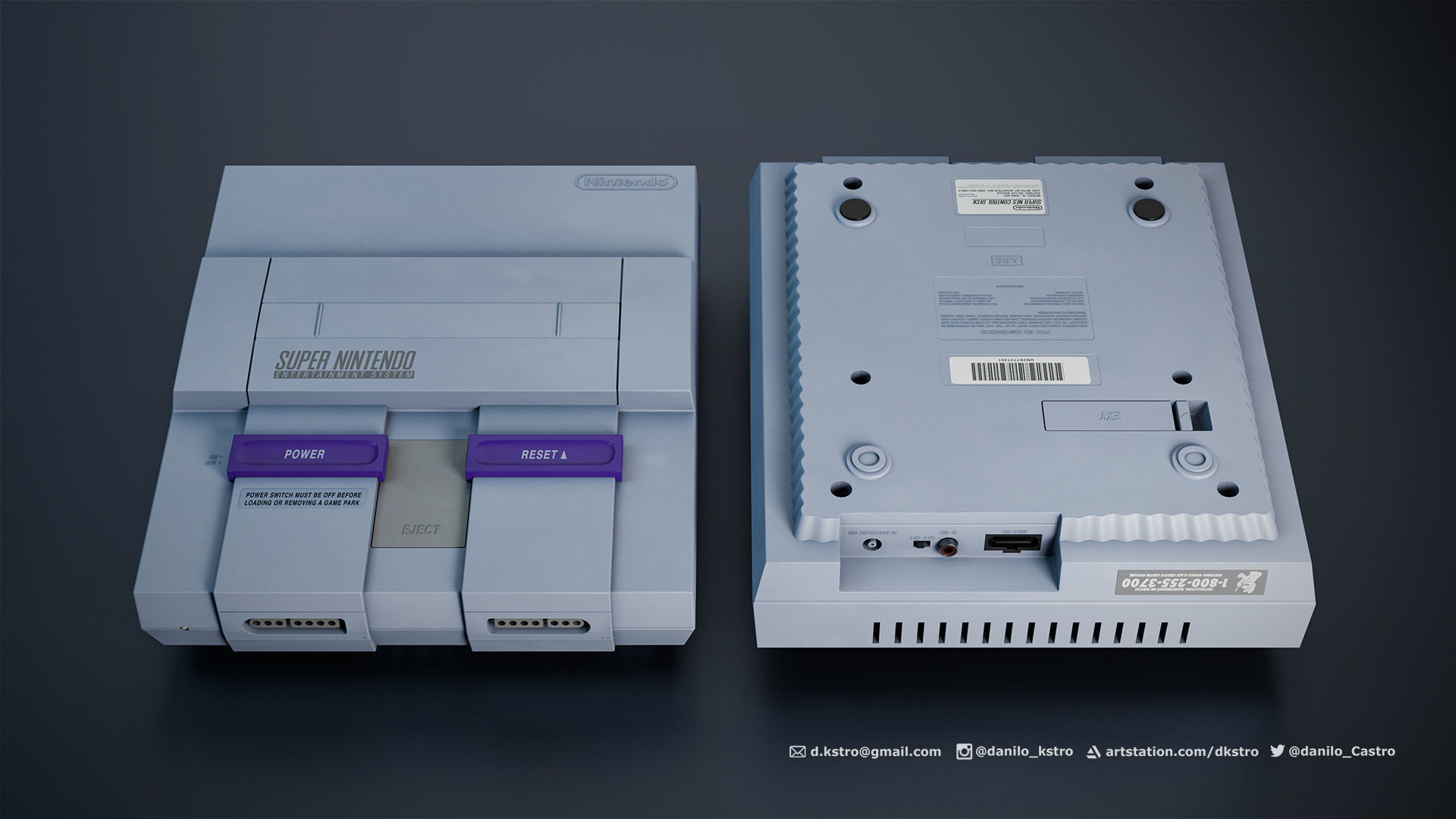 3D model Super Nintendo Console - Lowpoly - 4k Textures VR / AR / low ...