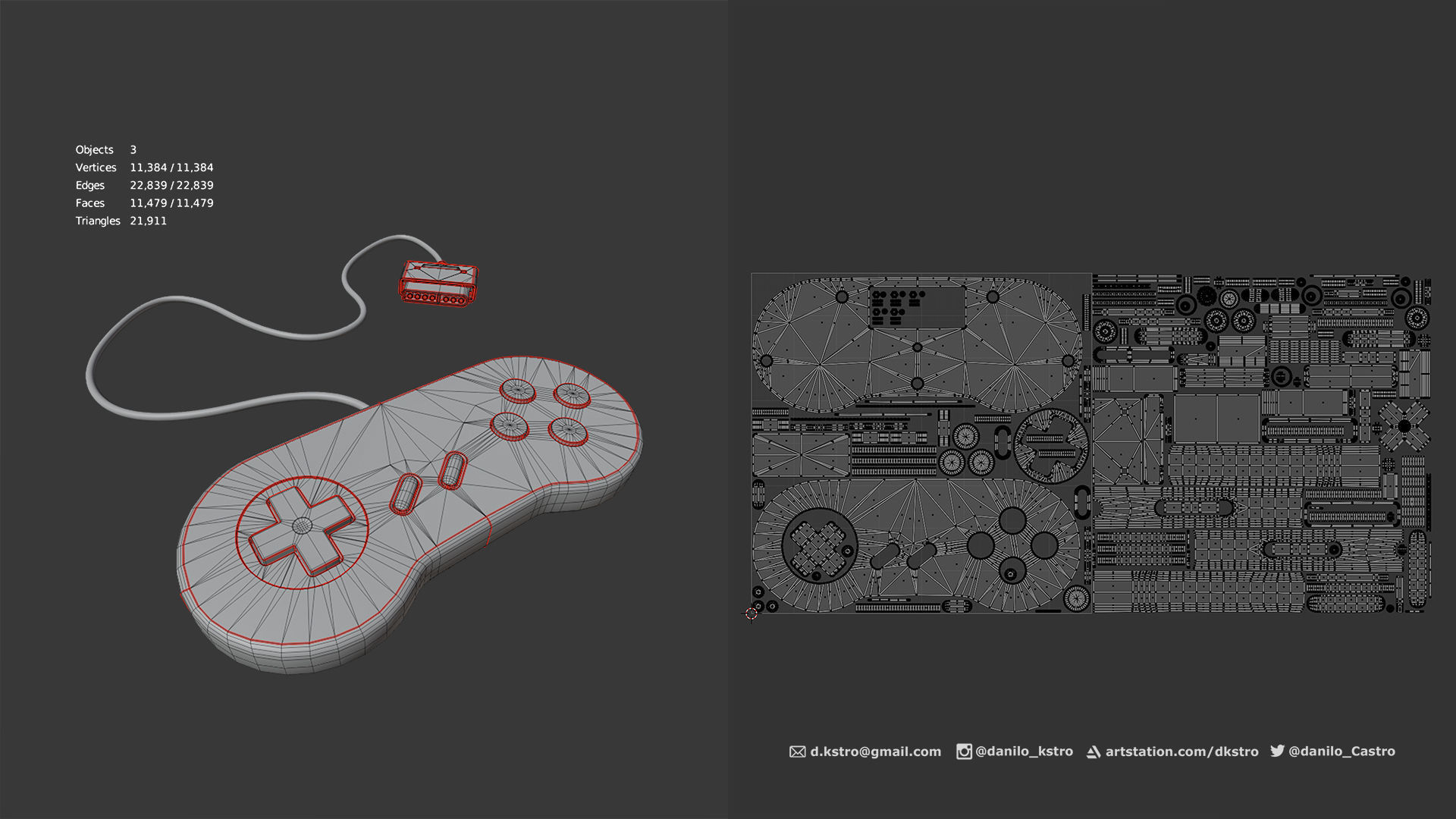 3D model Super Nintendo Console - Lowpoly - 4k Textures VR / AR / low ...