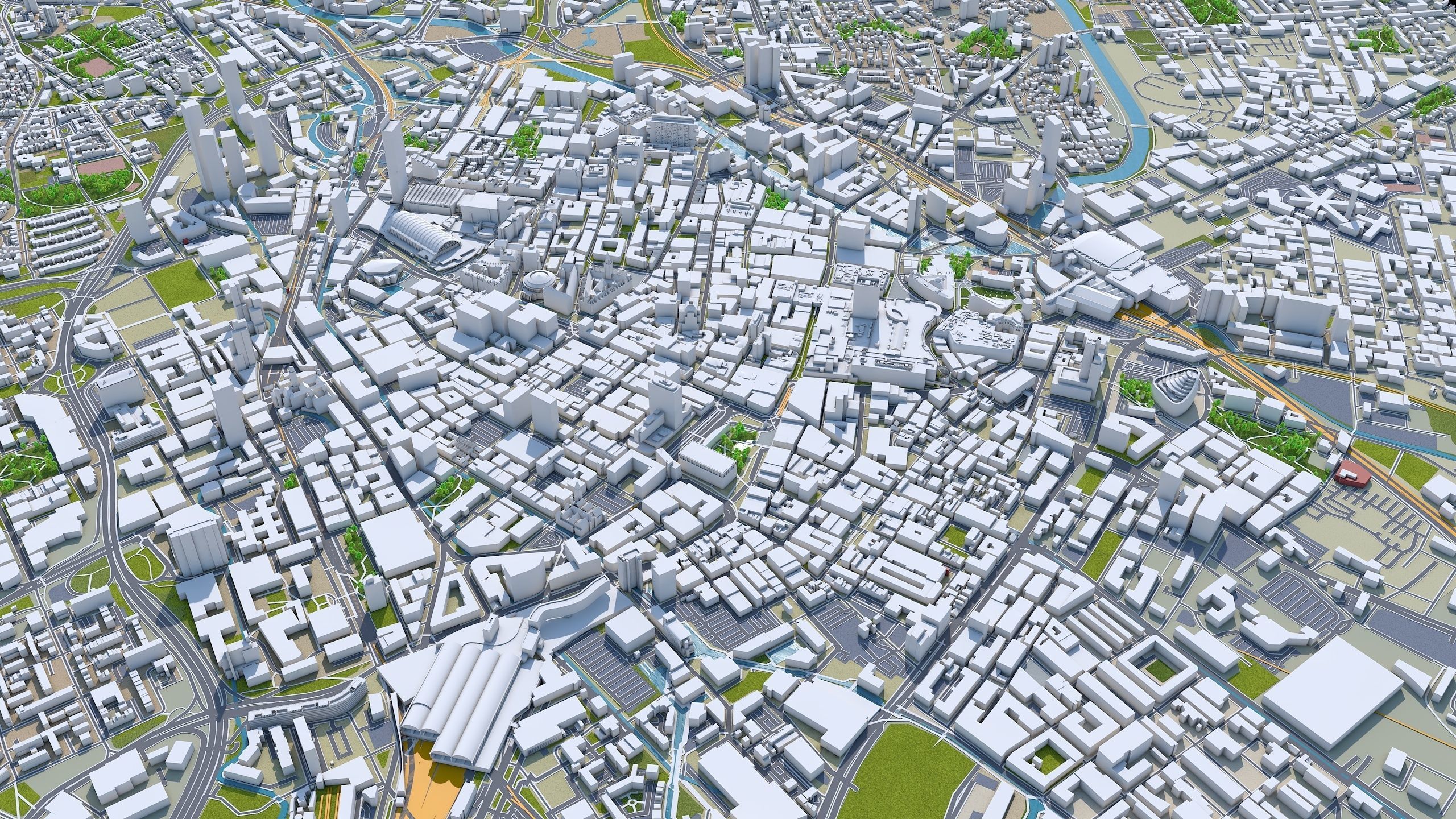 3D model Manchester Downtown United Kingdom VR / AR / low-poly | CGTrader