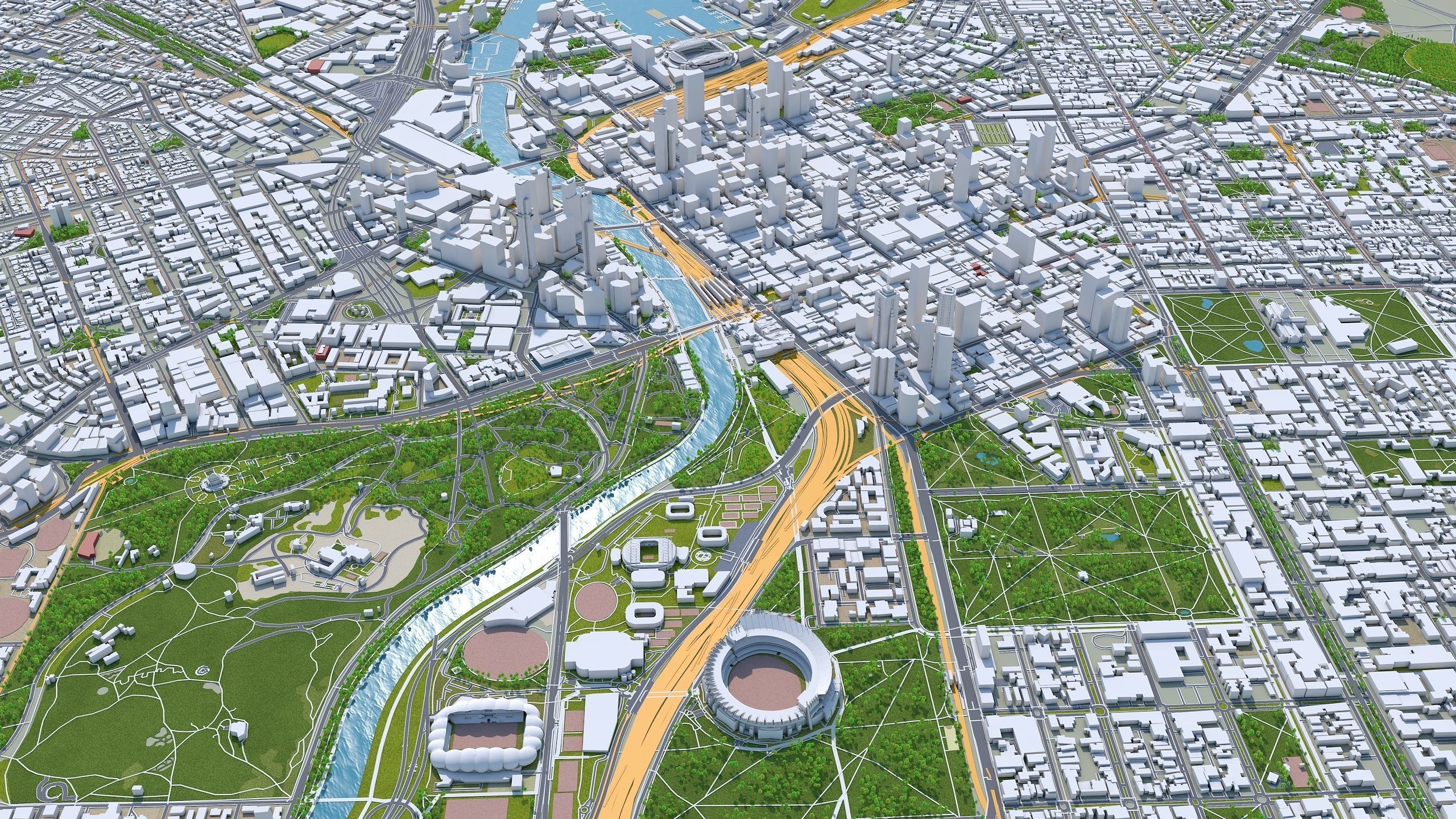 3D model Melbourne Downtown Australia VR / AR / low-poly | CGTrader