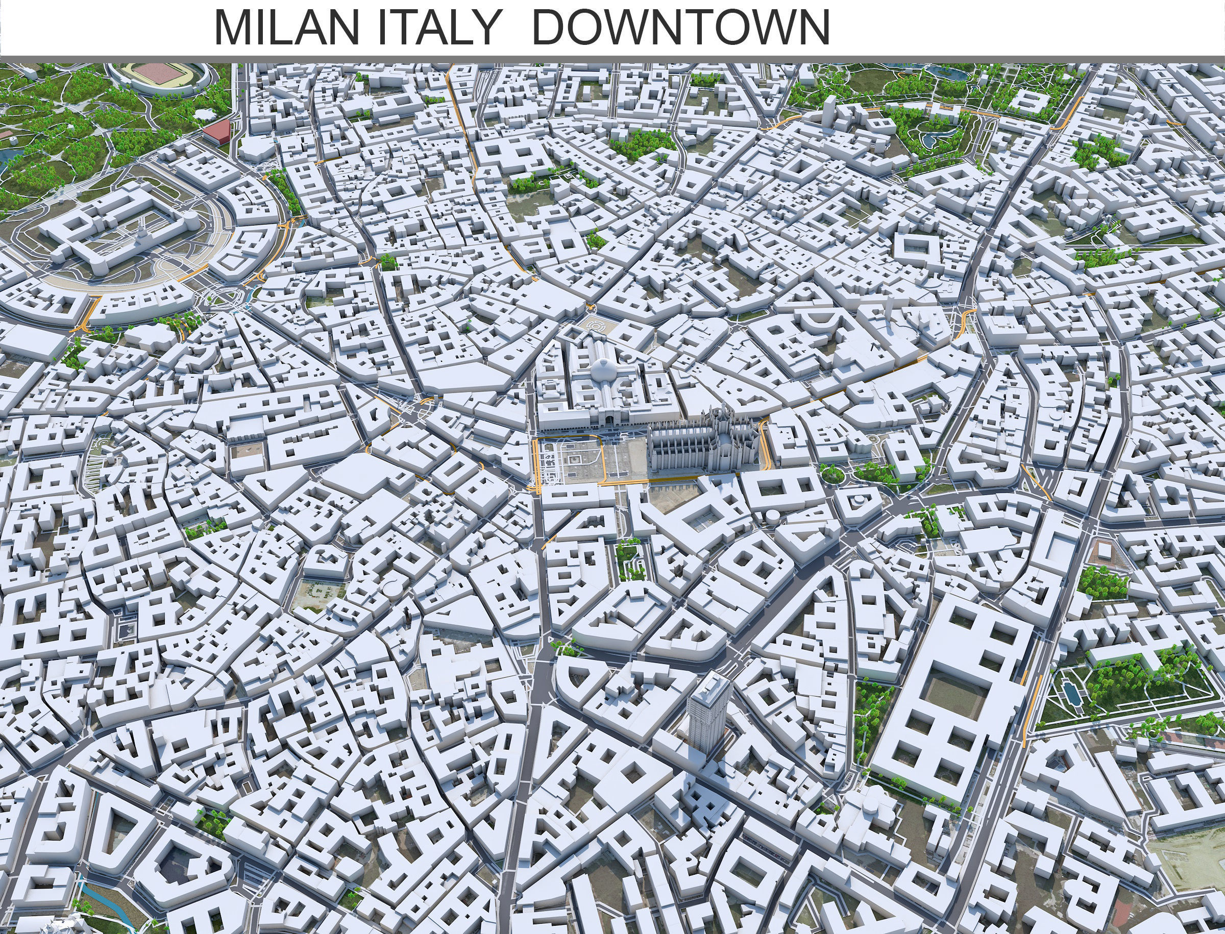 3D model Milan Downtown Italy VR / AR / low-poly | CGTrader