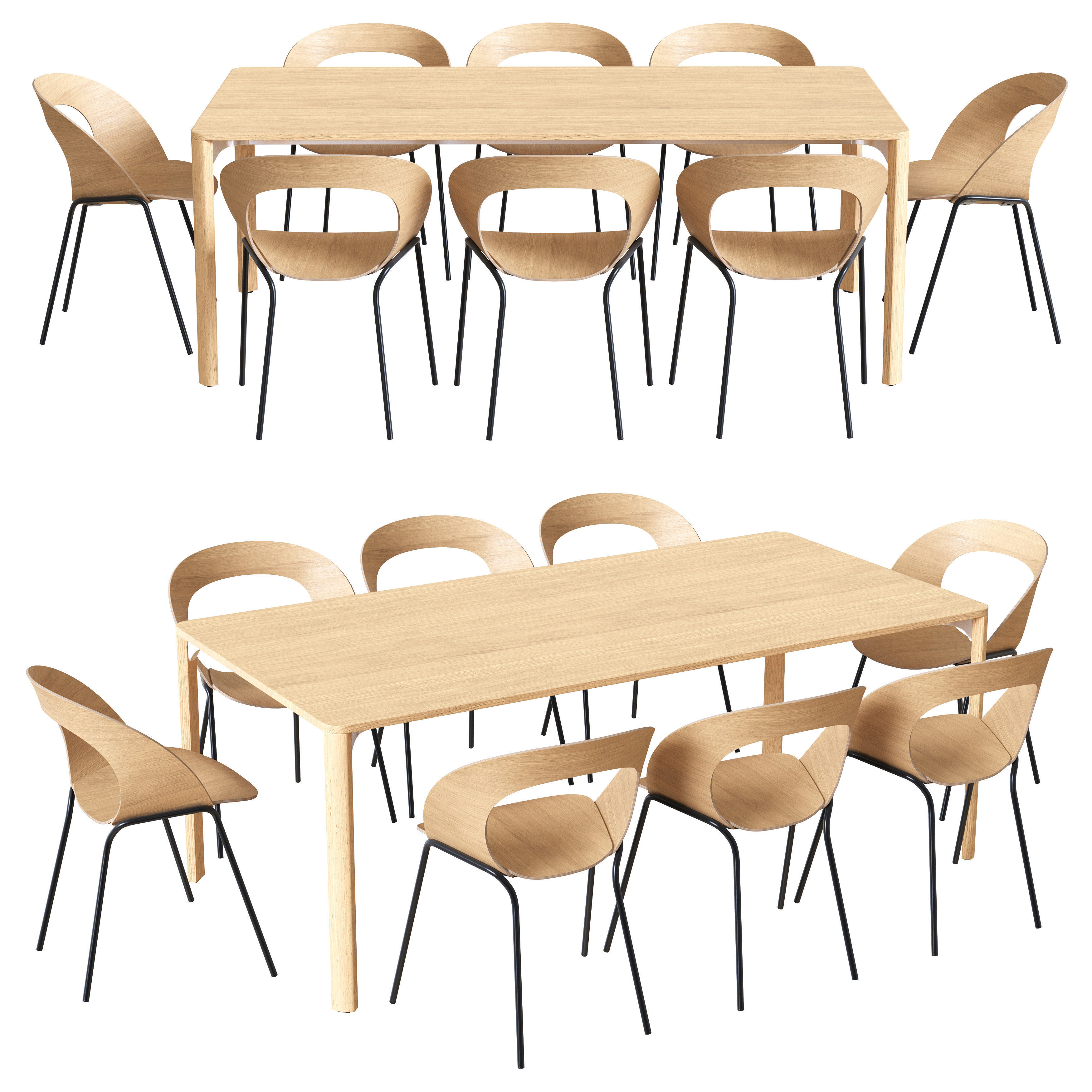 Bruner Mudra Chair Nate Table Set 3D model | CGTrader