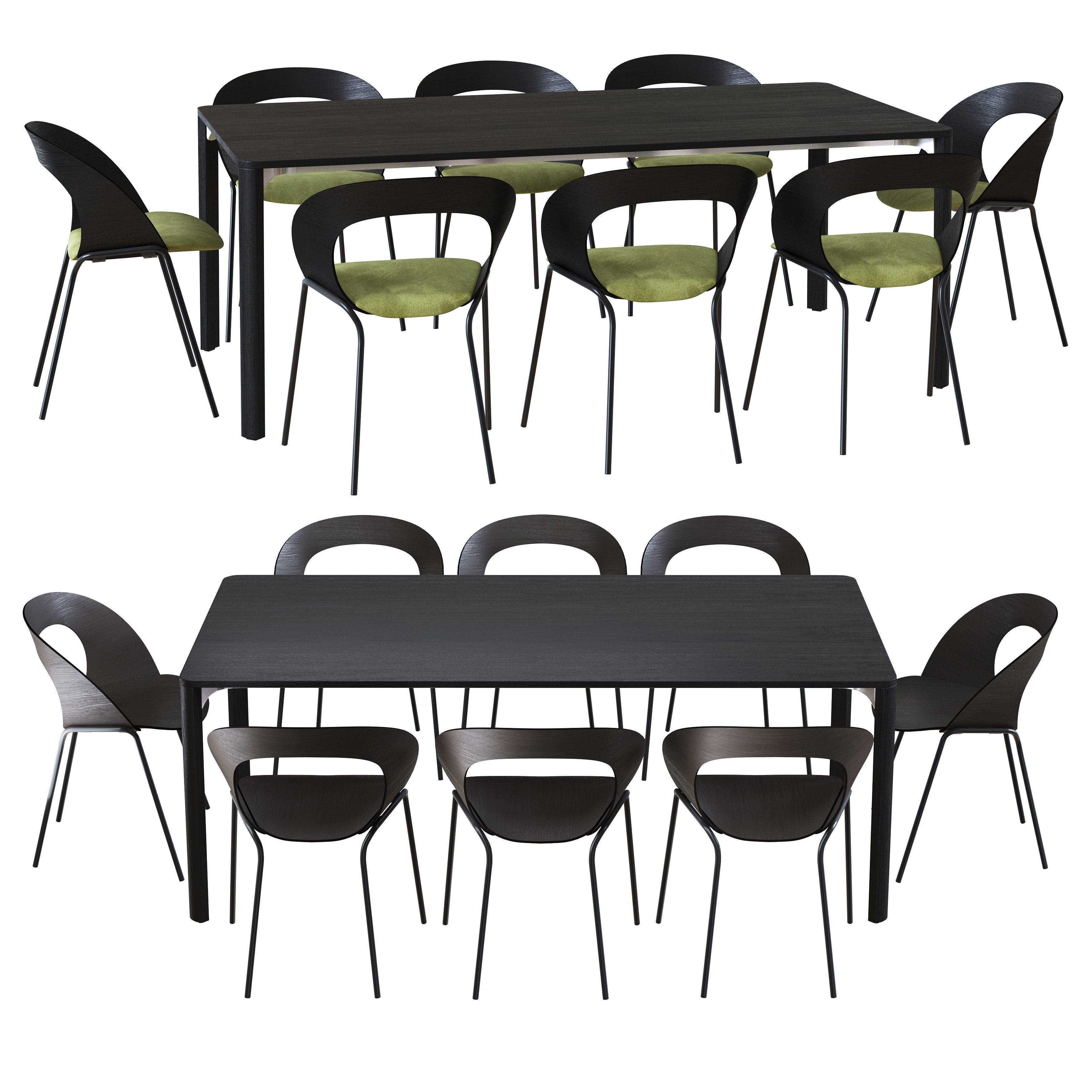 Bruner Mudra Chair Nate Table Set 3D model | CGTrader