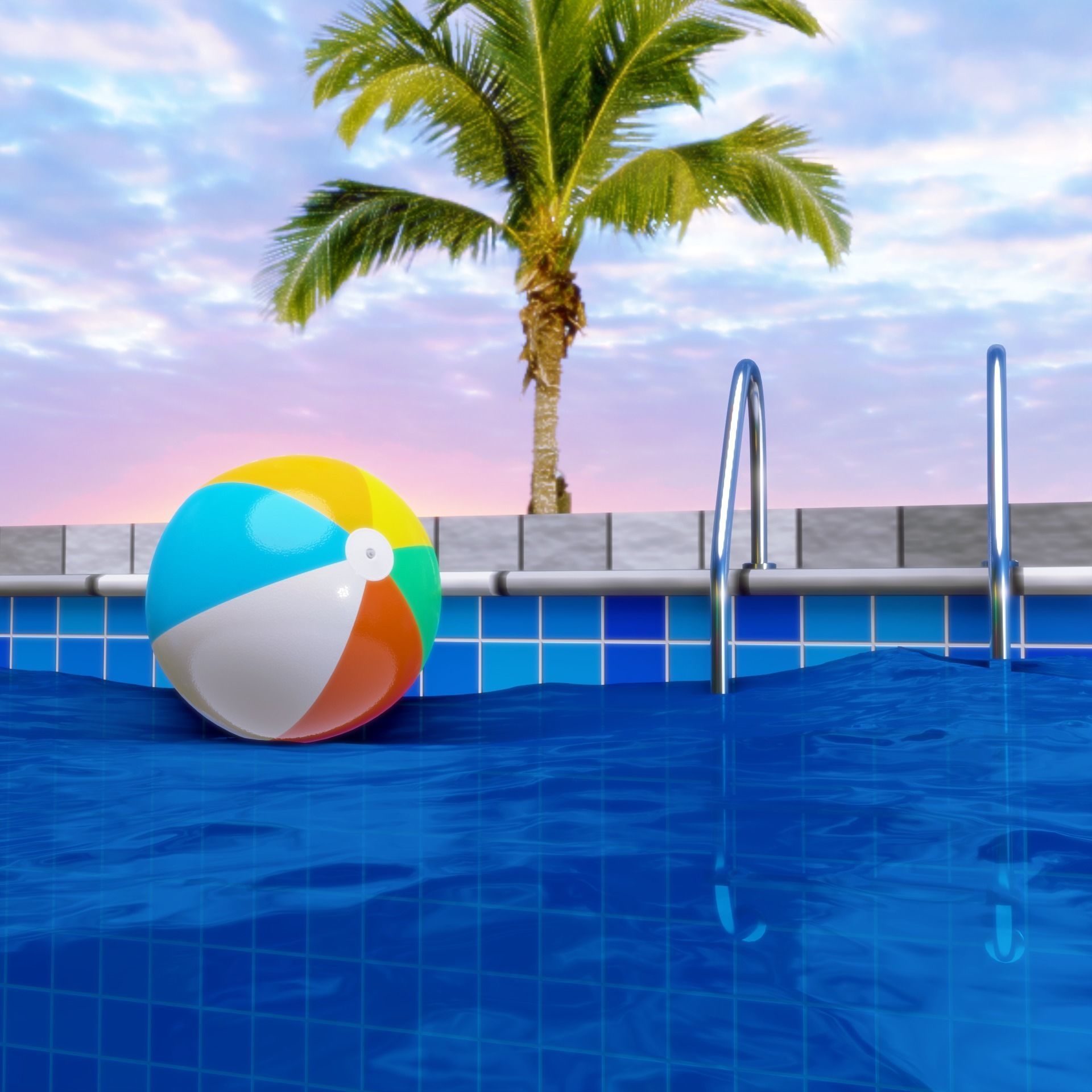 Inflatable Beach Ball Swimming Pool Waterpark Toy 3D model | CGTrader