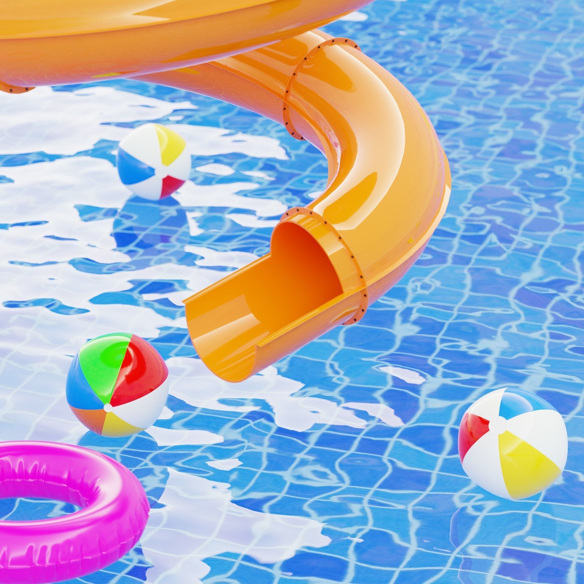 Inflatable Beach Ball Swimming Pool Waterpark Toy 3D model | CGTrader