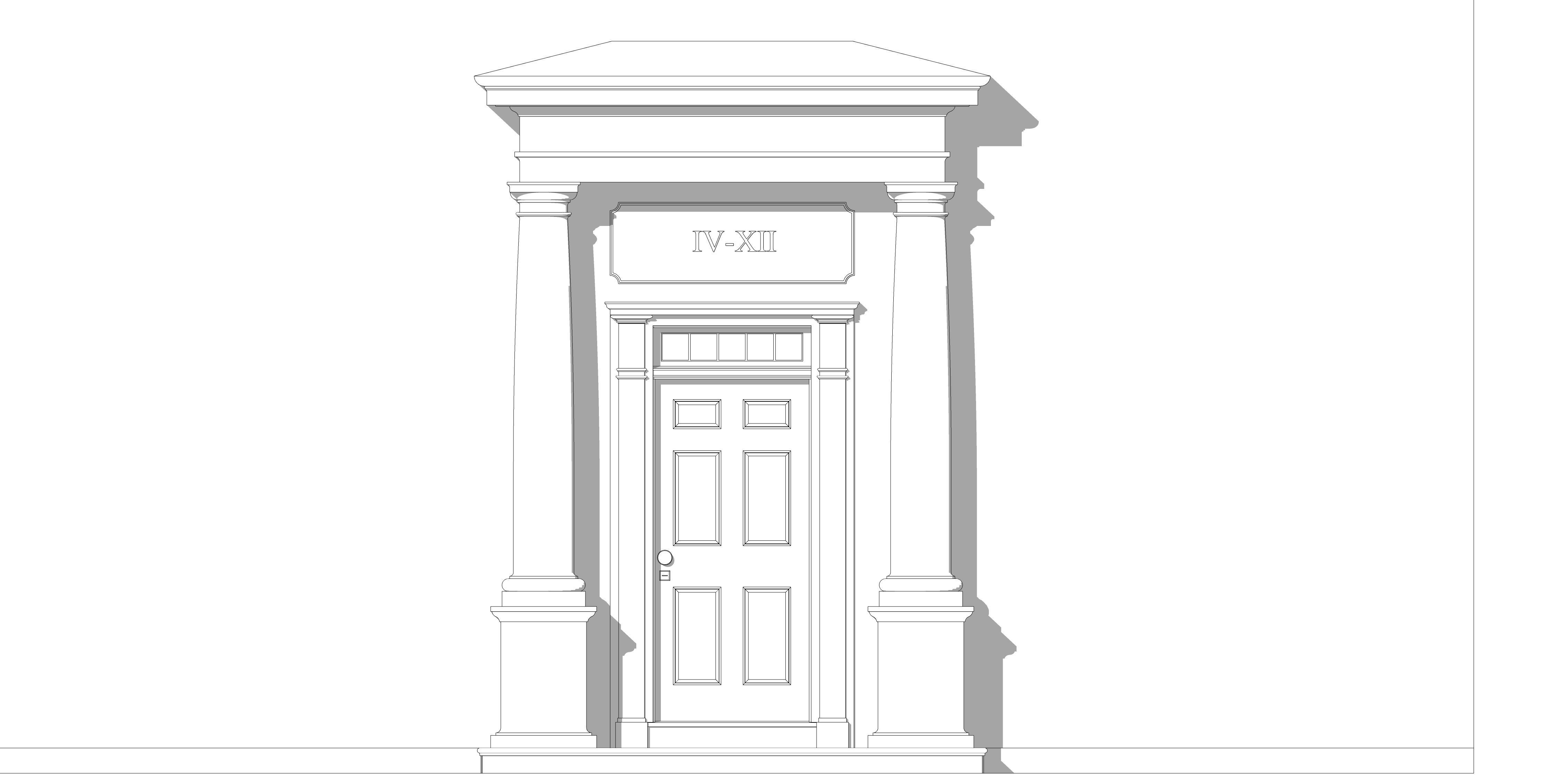 Portico Entrance Porch Door Surround with Columns Tuscan Order 3D model ...