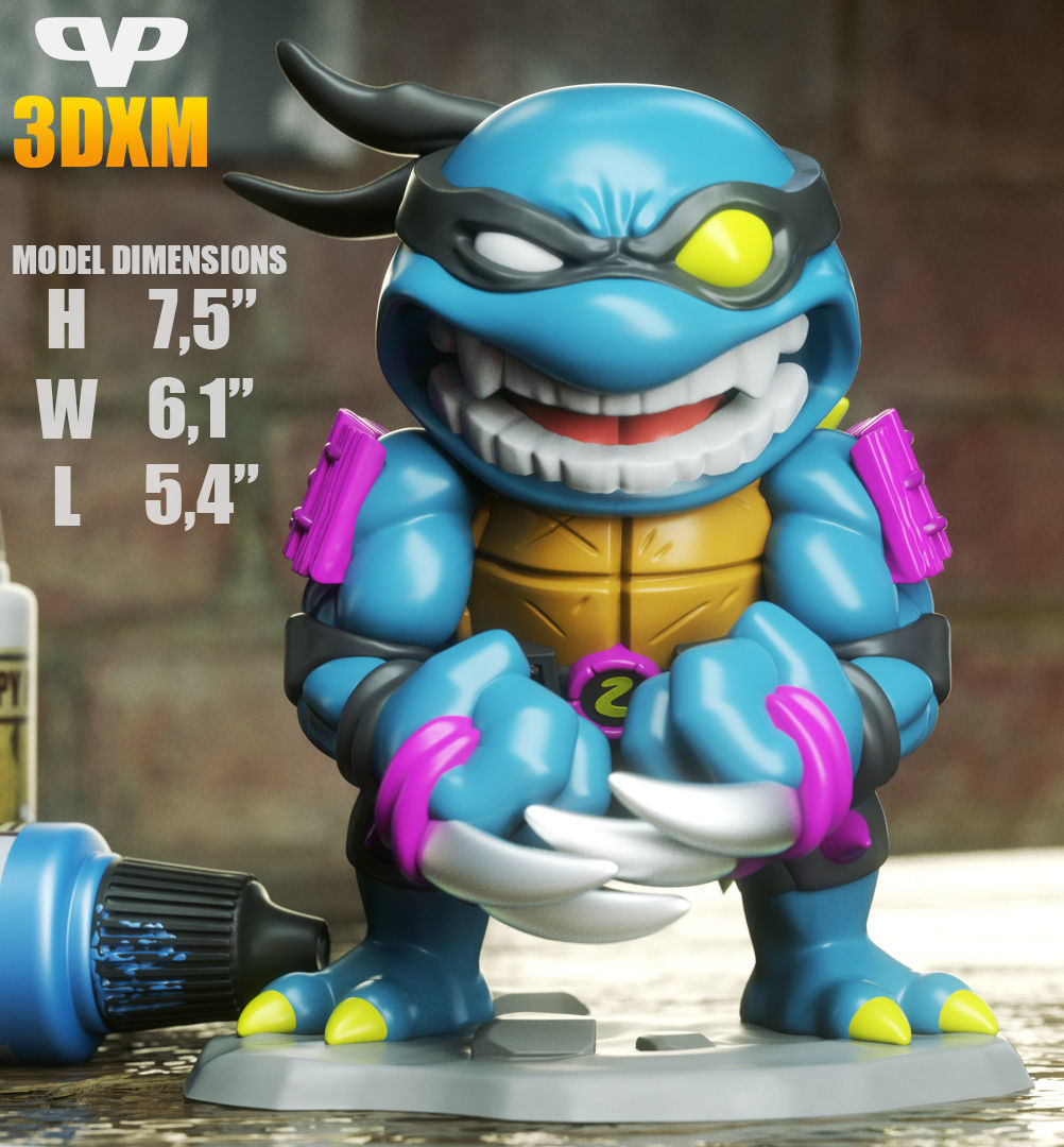 TMNT Slash Chibi STL for 3D Printing ChibiSTL 3DXM 3D model 3D ...