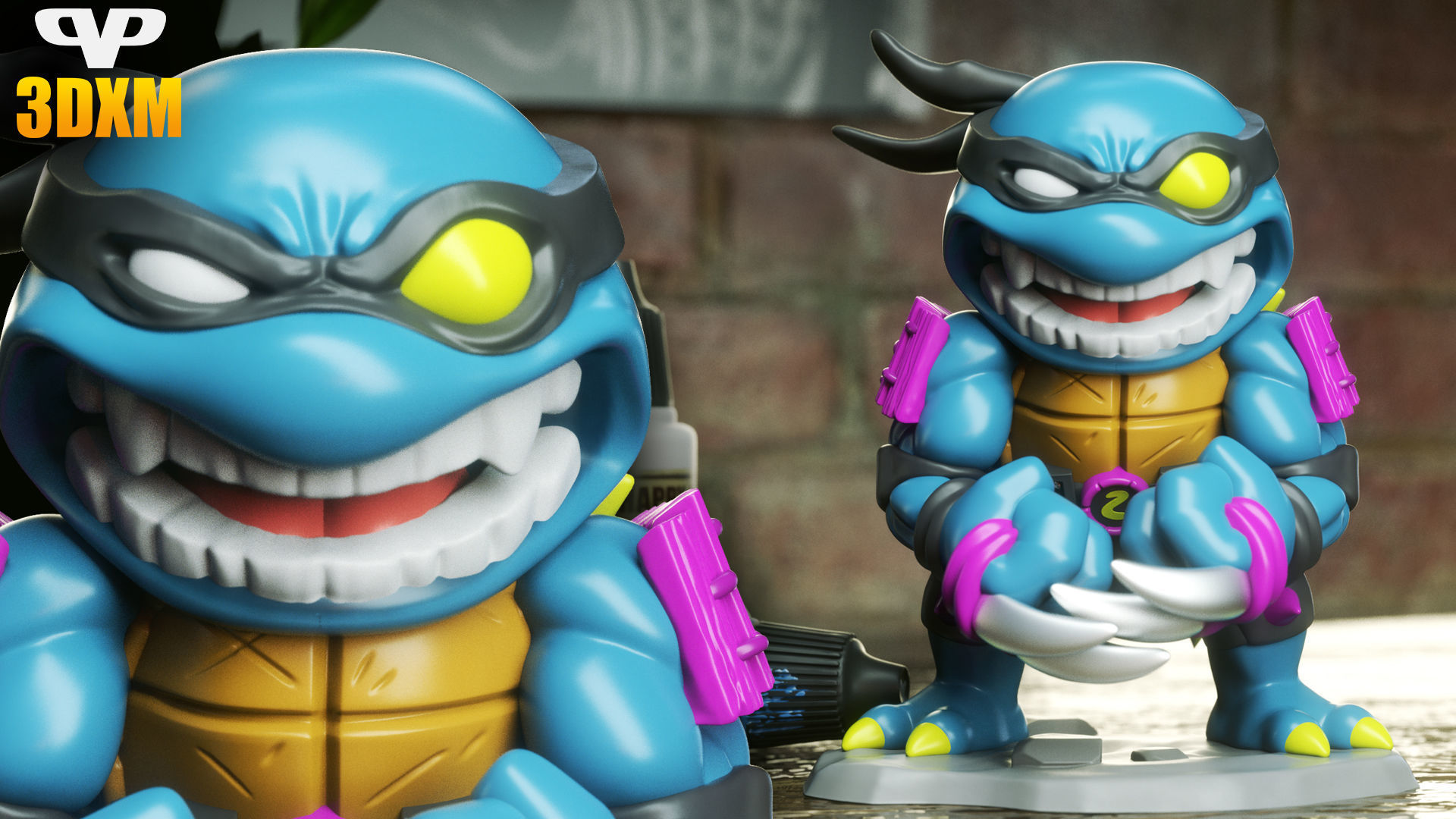 TMNT Slash Chibi STL for 3D Printing ChibiSTL 3DXM 3D model 3D ...