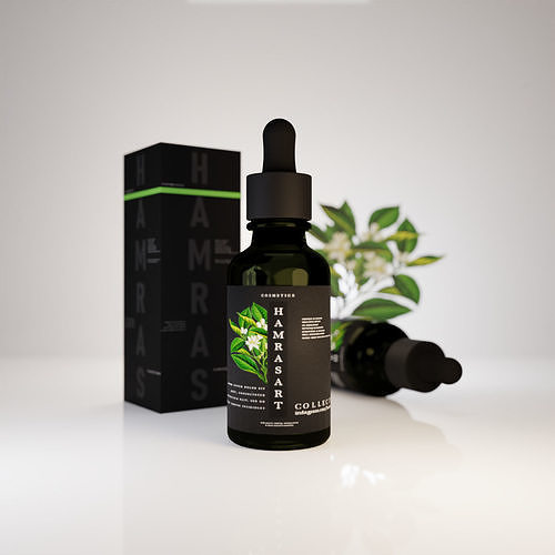 Bottle hamas cbd oil free 3D model | CGTrader