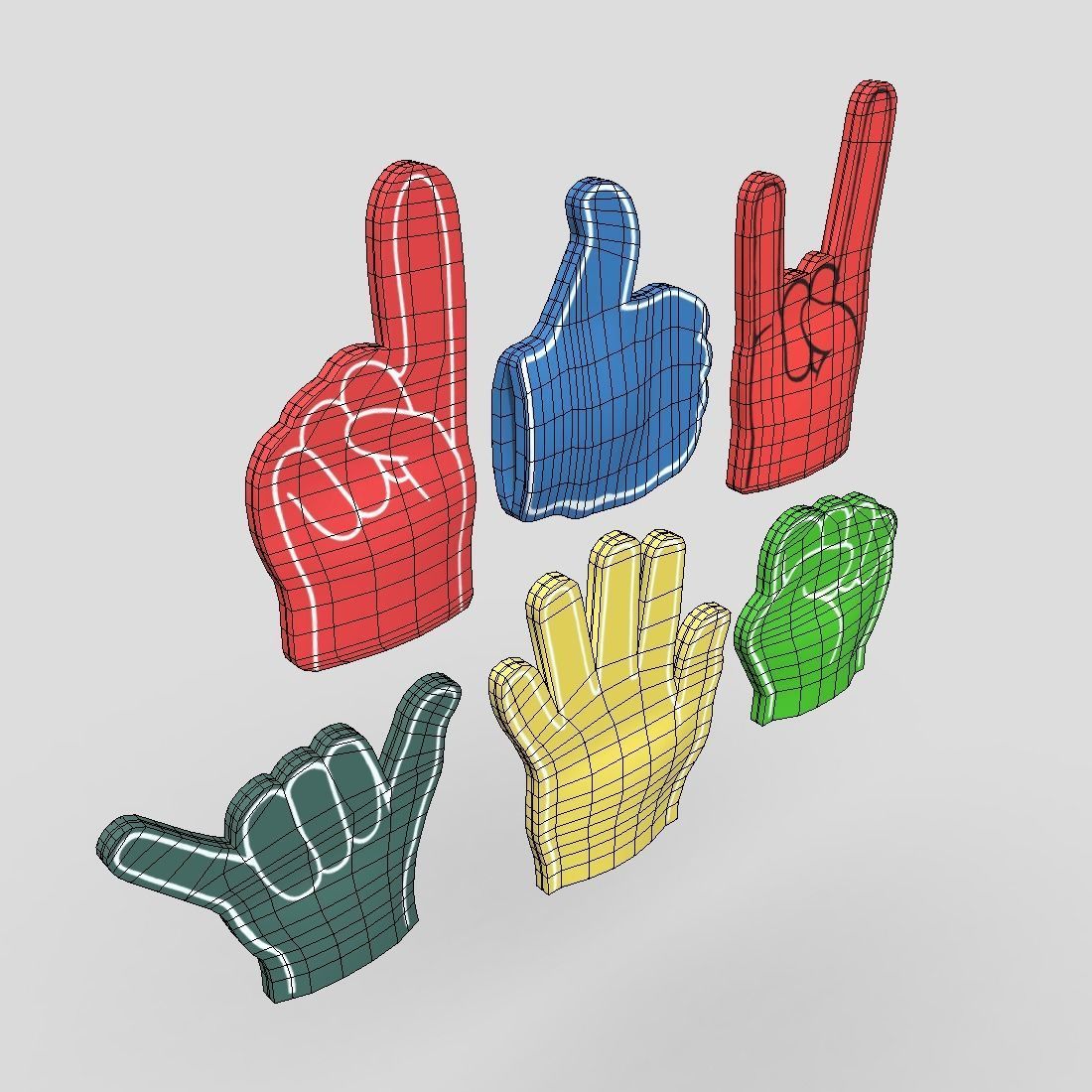 3D model Foam Finger Pack VR / AR / low-poly | CGTrader