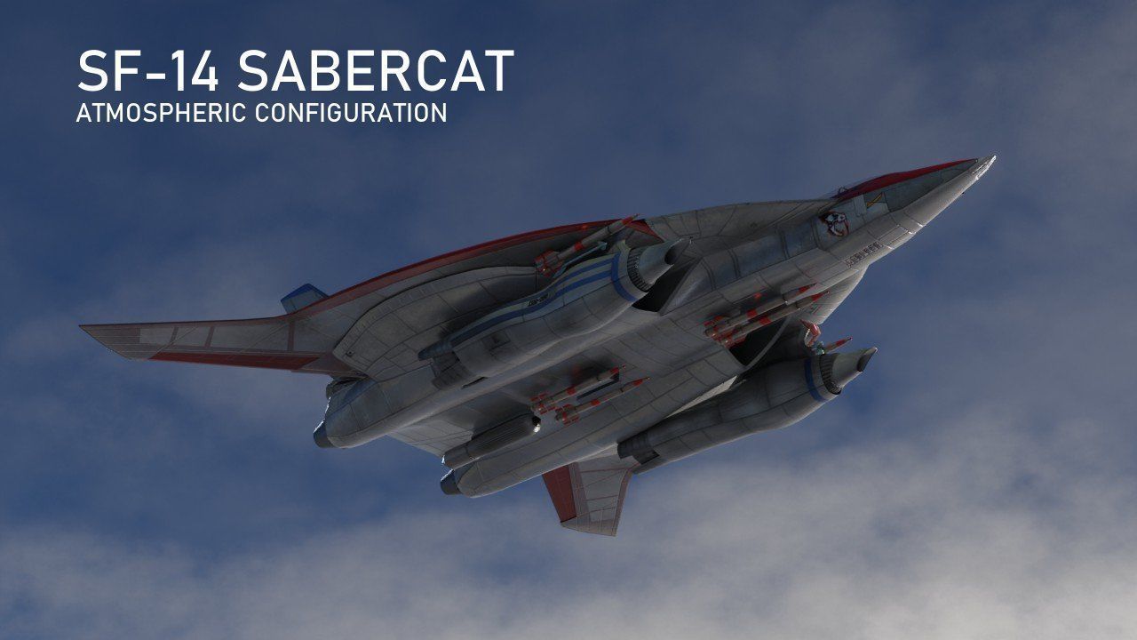 3D model F14 Tomcat Inspired Space Fighter The SF14 Sabercat VR / AR ...