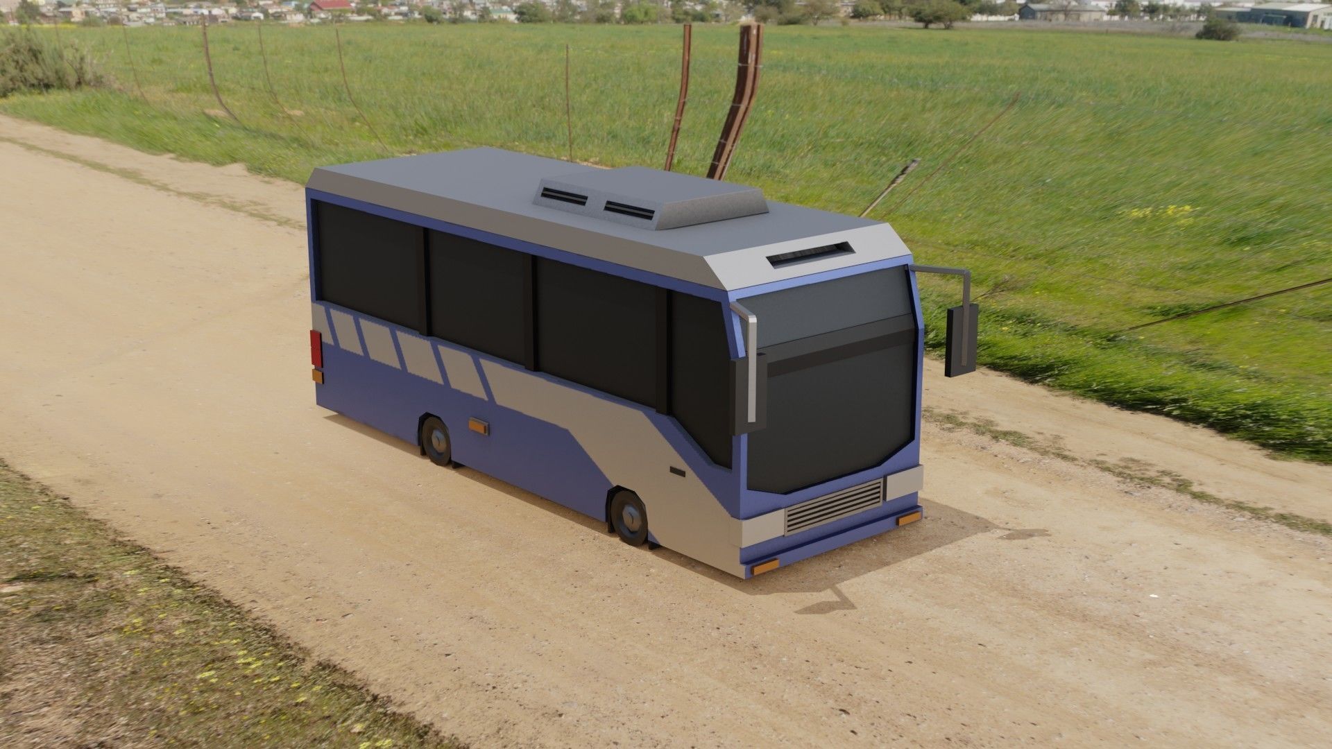 3D model Low poly bus cartoon VR / AR / low-poly | CGTrader