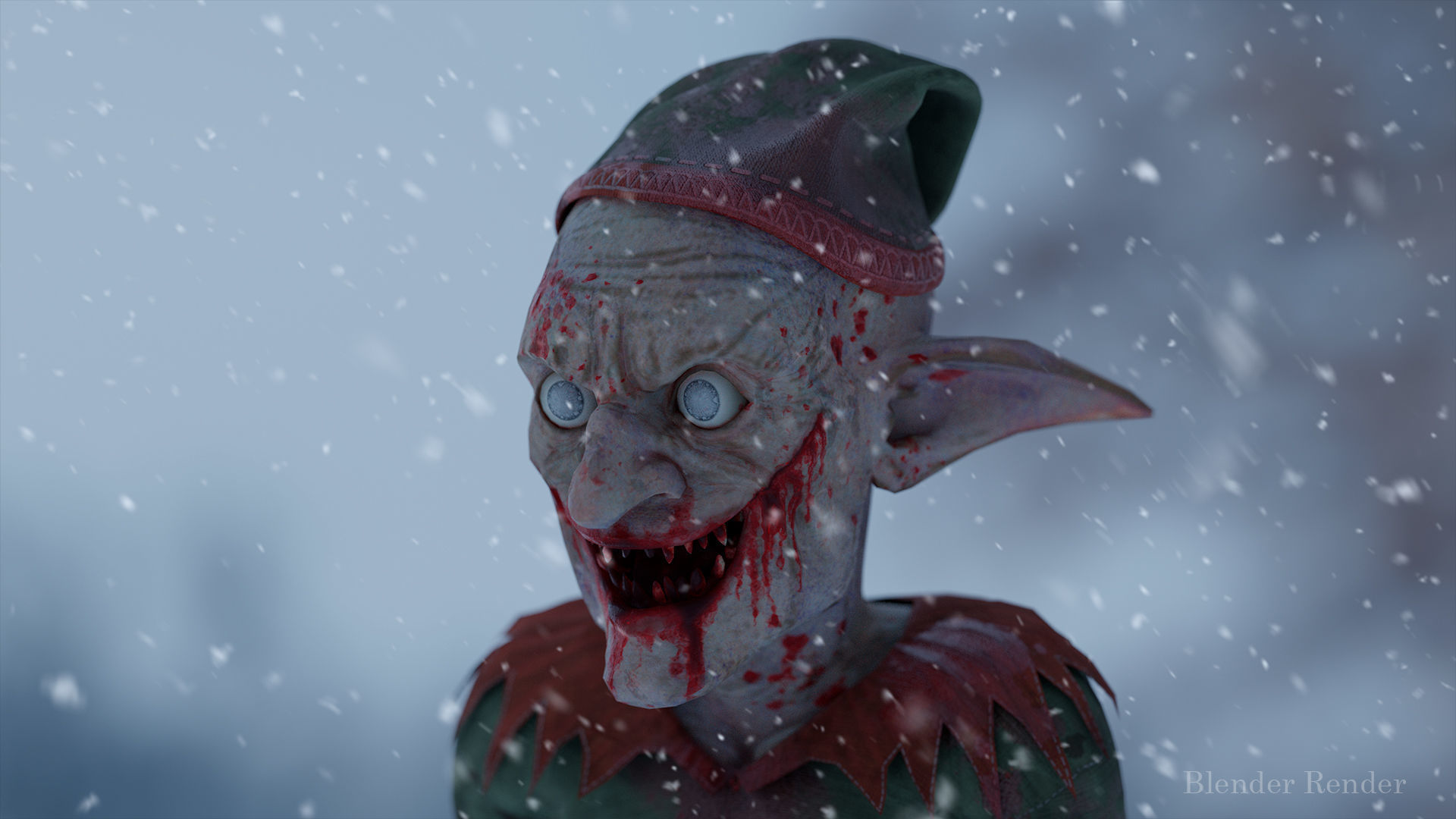 3D model Christmas Evil Elf game character for Horror and Fantasy games ...