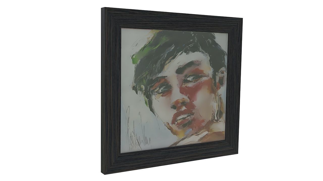 painting 1 portrait of man in frame 3D model | CGTrader