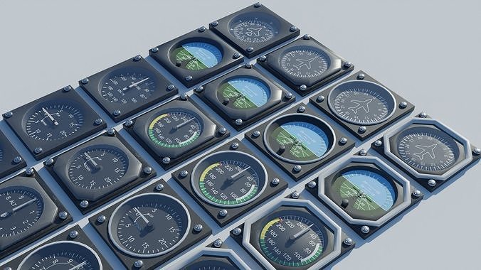 3D model Airplane instruments pack VR / AR / low-poly | CGTrader