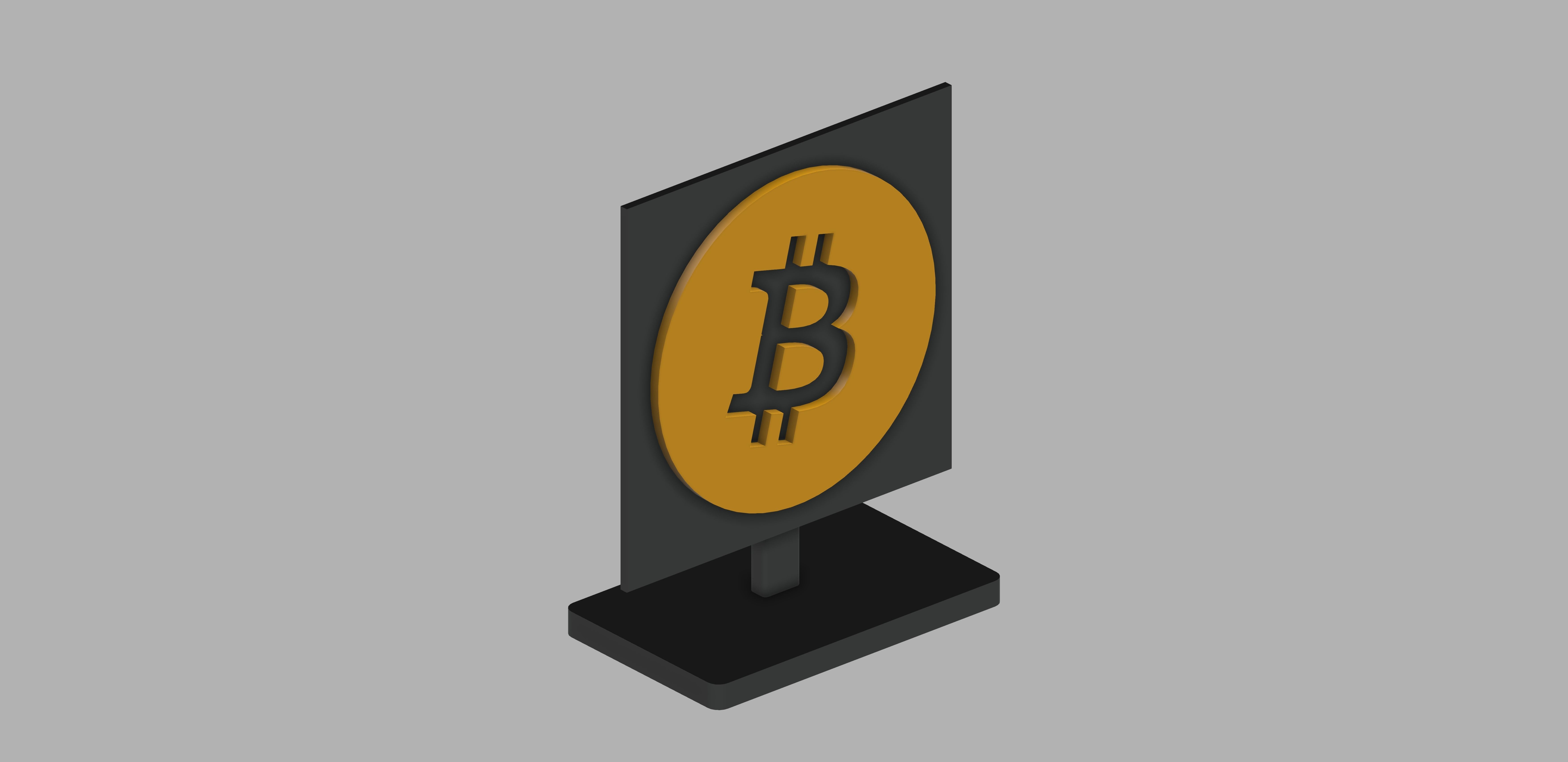 Bitcoin Logo Stand 3D model 3D printable | CGTrader