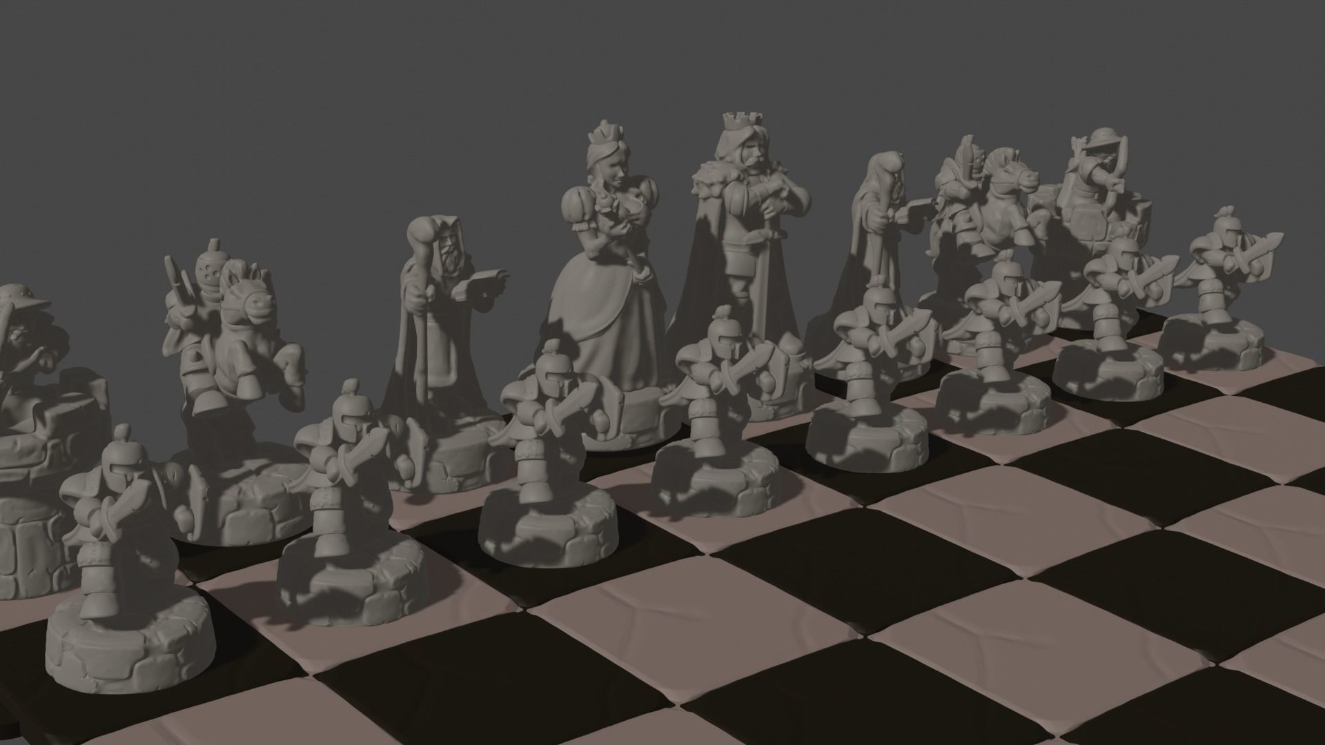 fantasy army chess set Human vs orc 3D model 3D printable | CGTrader