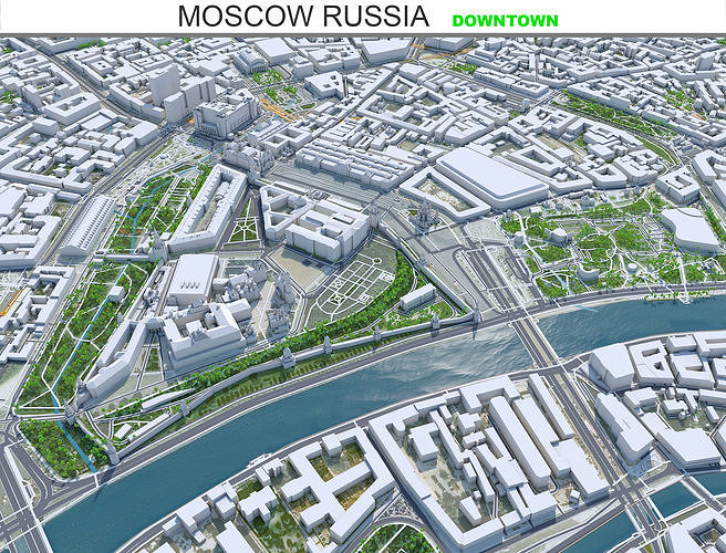 3D model Moscow Downtown Russia VR / AR / low-poly | CGTrader