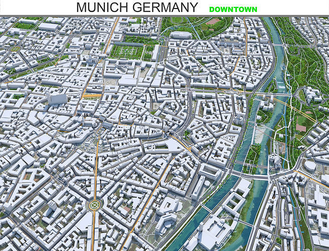 3D model Munich Downtown Germany VR / AR / low-poly | CGTrader