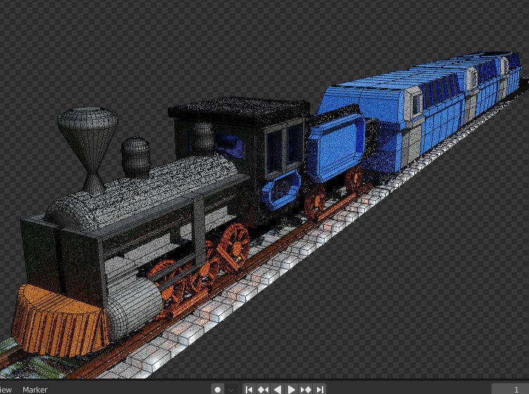 train game ready lego on tracks 3D model | CGTrader