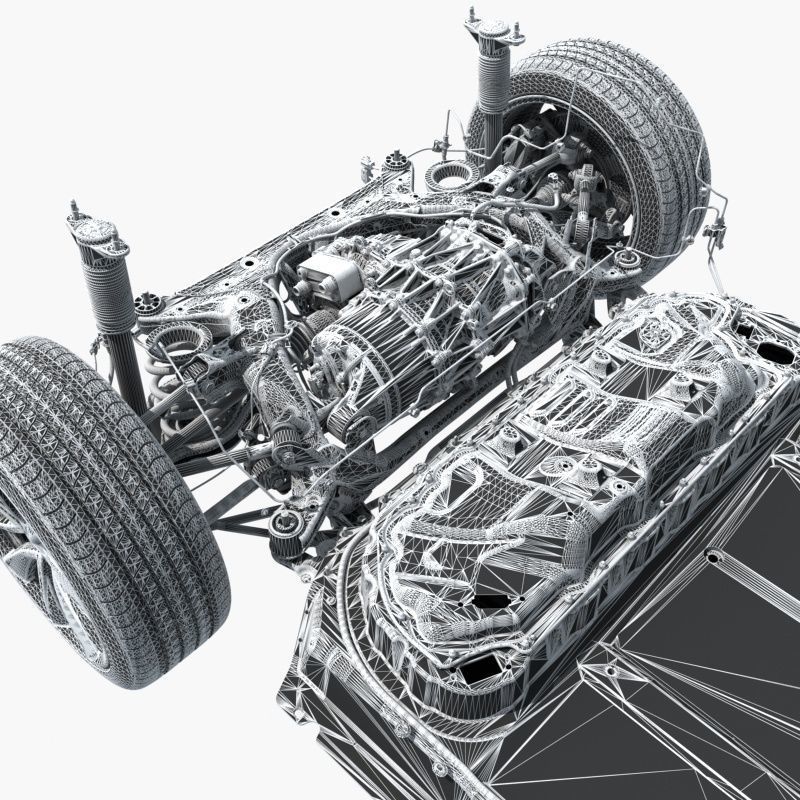 Electric Car Chassis 3D model | CGTrader