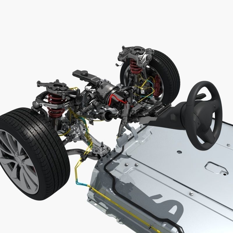 Electric Car Chassis 3D model | CGTrader