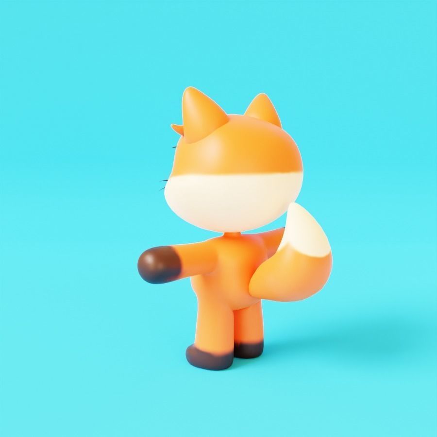 Cute Cartoon Fox 3D model | CGTrader