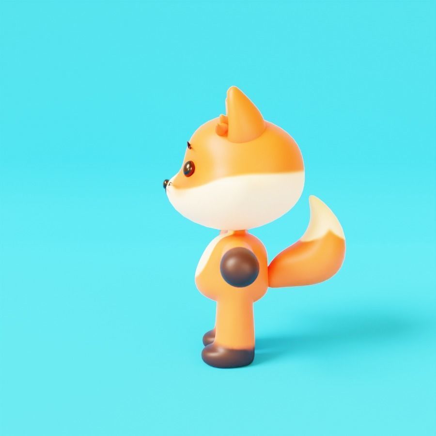 Cute Cartoon Fox 3D model | CGTrader