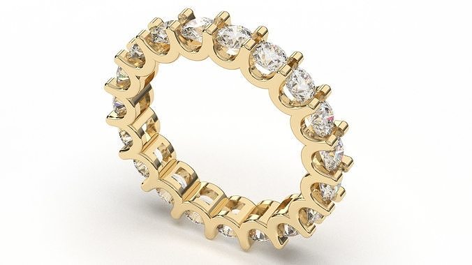 Diamonds Gorgeous Eternity Ring 3D model 3D printable | CGTrader